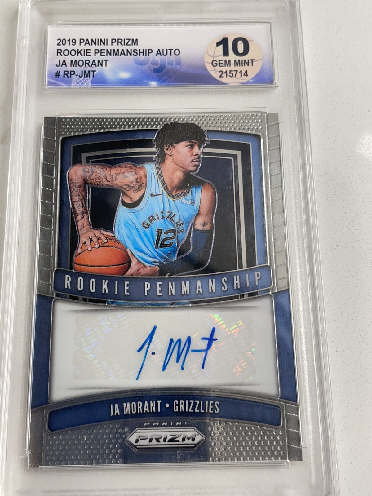 2019-20 Panini Prizm - Rookie Penmanship #RP-JMT Ja Morant Auto 10 Easy ...