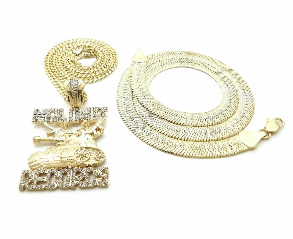 HIP HOP NO LIMIT RECORDS 24" CUBAN CHAIN & 20" HERRINGBONE CHAIN ...