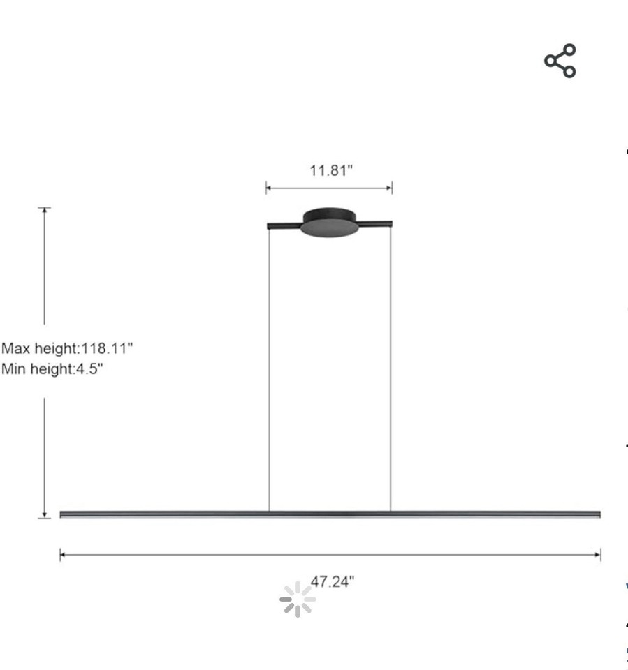 Kitchen Island Pendant Lighting 47.24 Inch Linear Light Fixture ...