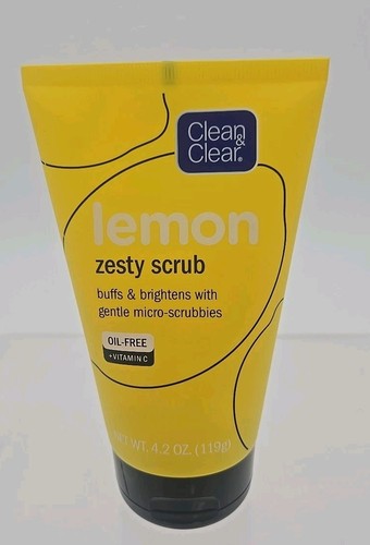 Clean & Clear Lemon Zesty Brightening Oil-Free Facial Scrub, Vitamin C ...