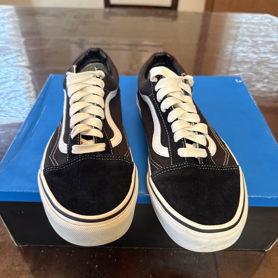 VANS Classic Old Skool Men's 8.5 W 10 Sneakers 508731 Black White Suede ...