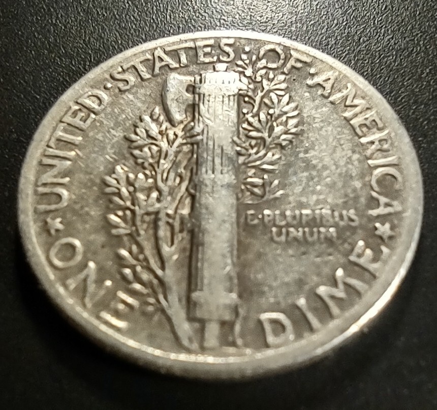 1944 P Mercury Dime no Mint Mark 90% Silver US Coin Philadelphia Mint ...