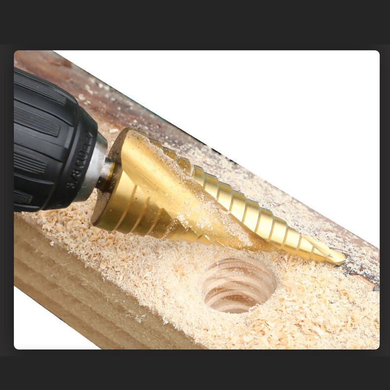 3 Pcs HSS Steel Step Cone Drill Titanium Metal Hole Cutter Bit Set 4-12 ...