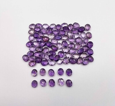 Natural Amethyst Oval Briolette Cut Loose Gemstone Lot 45 Pcs 8*10 MM ...