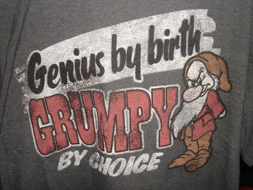 Disneyland Walt Disney World "Grumpy By Choice" Gray S/S T-Shirt Shirt ...