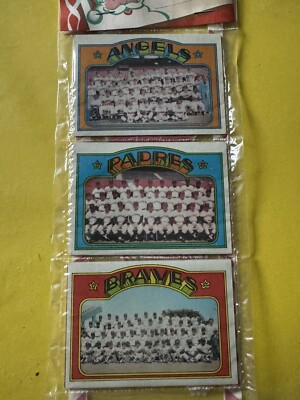 1972 TOPPS BASEBALL Holiday 12 Card Rack ANGELS PADRES ATLANTA BRAVES ...