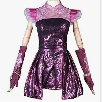 m14S Descendants 3 Mal Costume Set with Tiara Accessories Wig Size S ...