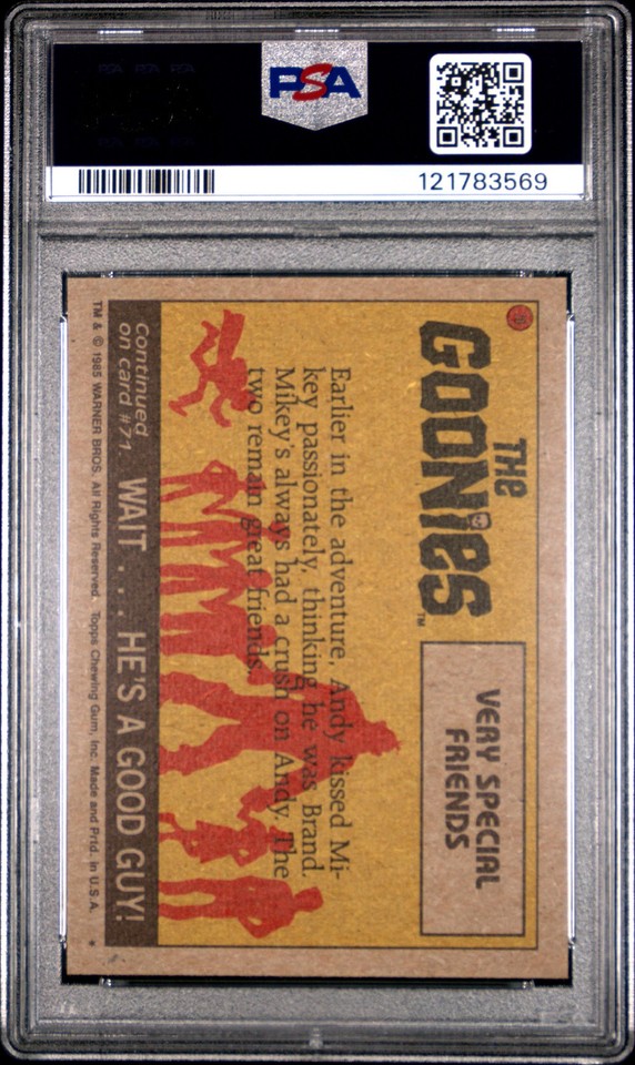 1985 THE GOONIES #70 VERY SPECIAL FRIENDS PSA 8 | eBay