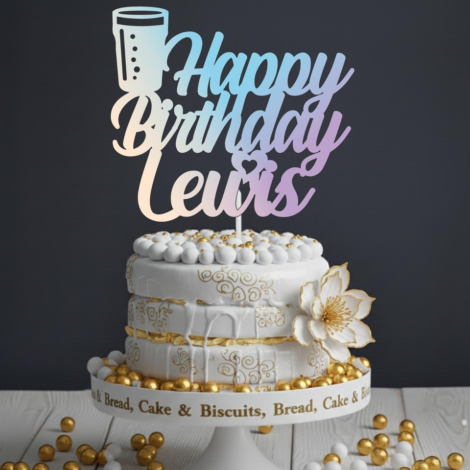 Personalised Happy Birthday Acrylic Cake Topper Custom Party Decoration ...