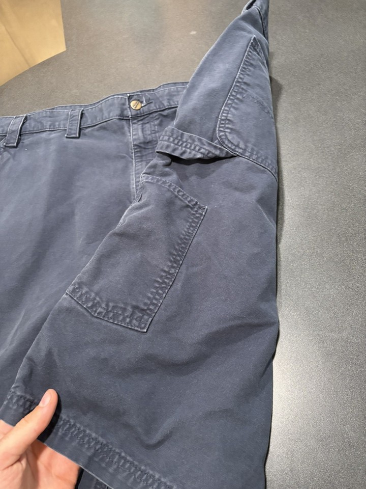 CARHARTT Shorts Mens 48 B147 NAVY Carpenter Work Cargo Canvas Cotton ...