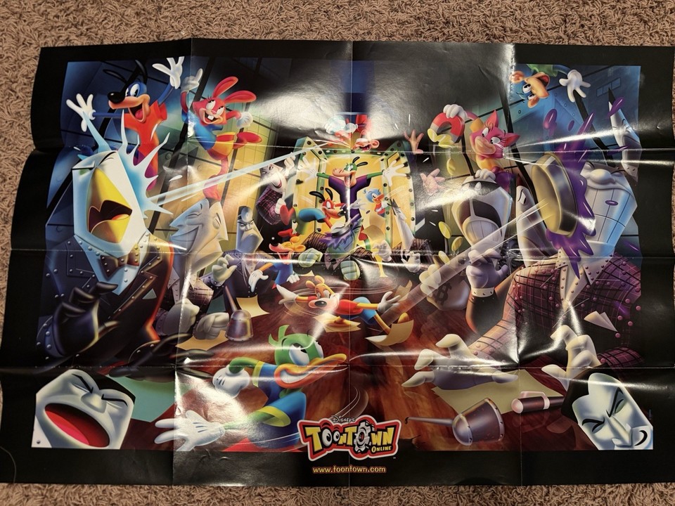Disney's TOONTOWN Online - RARE TOONS VS COGS POSTER - Double Sided ...