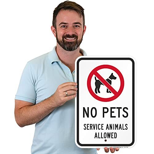 18 X 12 Inch no Pets Service Animals Allowed Metal Sign 63 Mil ...