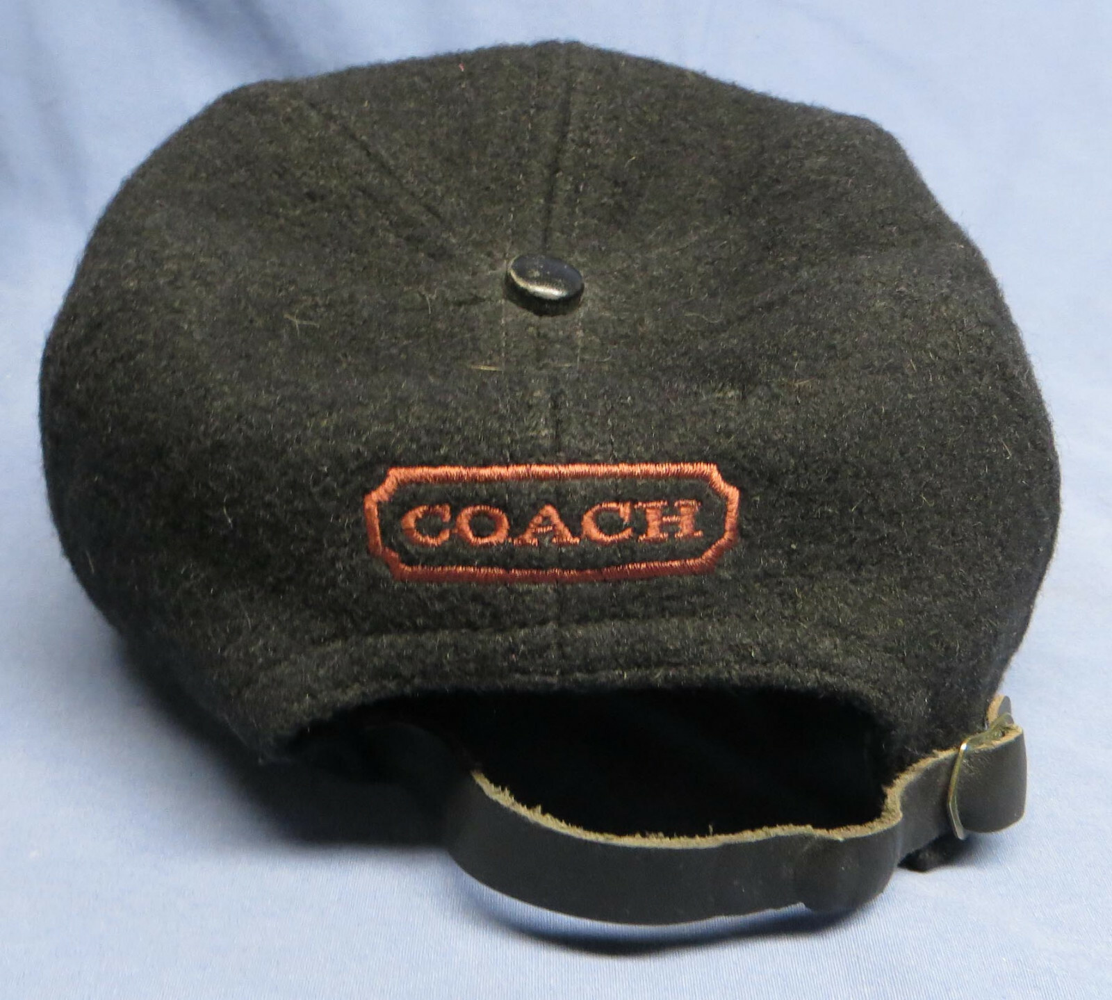 Rare Vintage COACH Baseball Cap Black w/Leather Brim … - Gem