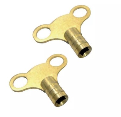 PACK OF 2 RADIATOR AIR BLEED KEY BRASS VENT AIR LOCK KEY PLUMBERS VALVE ...