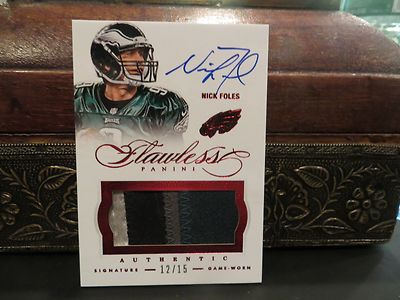 Panini Flawless Ruby Autograph Jersey Eagles Auto Nick Foles 12/15 2014 ...