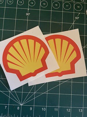 2 x Classic Shell Oils shell Race & Rally Car Stickers.10cmx9cm | eBay