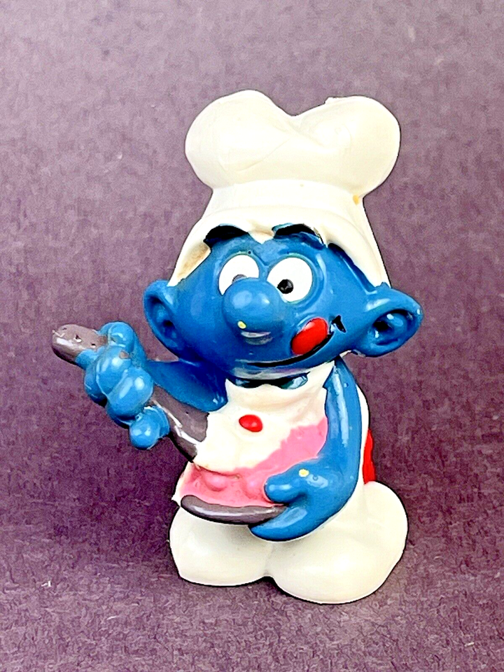 Rare SMURFS #20165 GREEDY SMURF PASTRY CHEF 1983 SCHLEICH Peyo W ...