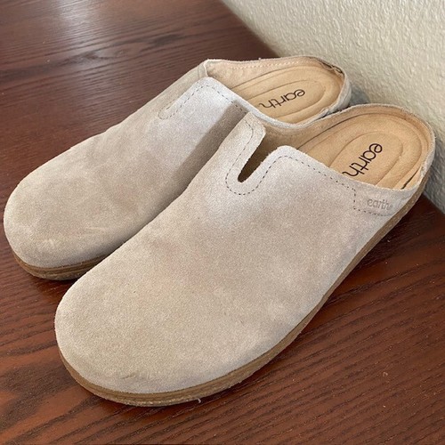 Earth Women's Size 11 Flan Round Toe Casual Slip-On Flat Mules Grey ...