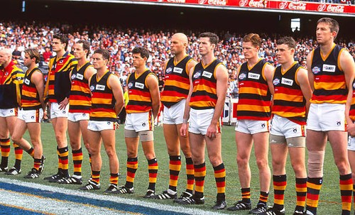 Adelaide Crows Players Line Up For The National Anthem Adelaide Crows ...