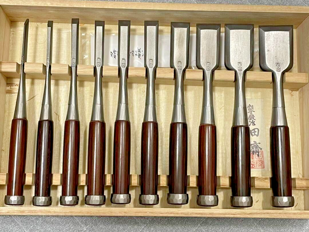 Tasai Oire Nomi Japanese Bench Chisels Mulch Hollows Ura Set of 10 ...