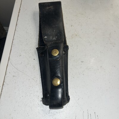 HMP Baton Holder Belt Loop Leather Black Prison | eBay UK