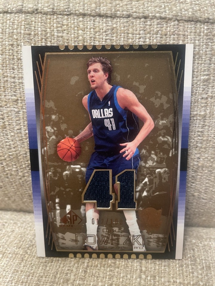 2004-2005 SP Game Used #65 Dirk Nowitzki Jersey Gold #12/100 Dallas ...