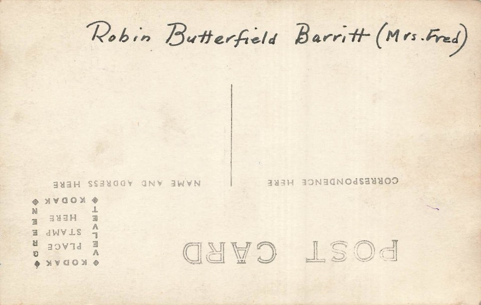 ROBIN BUTTERFIELD BARRITT (MRS. FRED)-WOMAN ON PATH~1910s REAL PHOTO ...