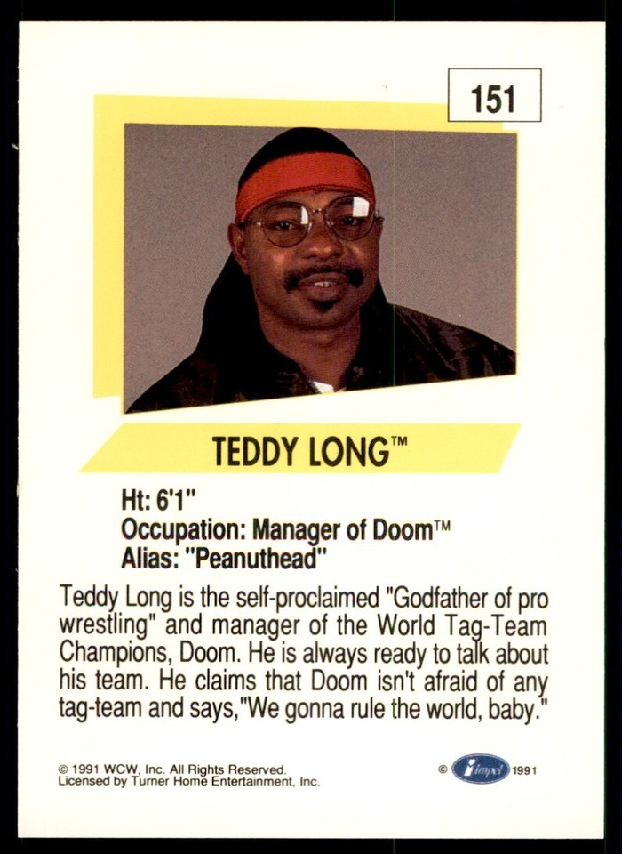 1991 IMPEL WCW TEDDY LONG #151 | eBay