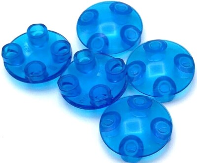 Lego 5 New Trans-Dark Blue Plates Round 2 x 2 with Rounded Bottom Boat ...