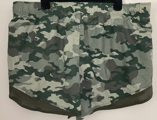 Womens Athletic Works Lined Core Running 3.5" Shorts Green Camouflage S ...