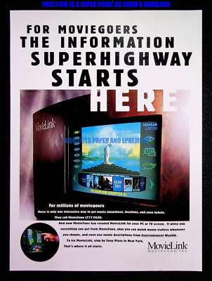 MovieLink MovieFone 1994 Columbia Pictures Print Magazine Ad Poster ...