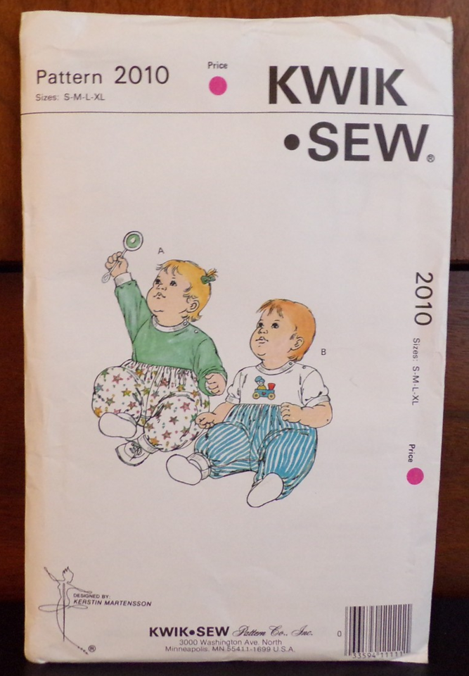 Kwik Sew Sewing Pattern 2010 Baby Jumpsuits Sleeve Variations Size SM ...