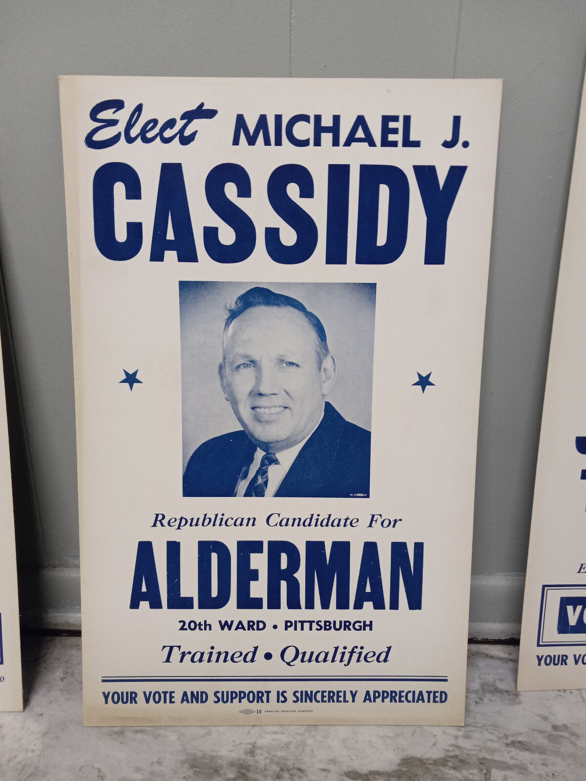 Vintage Campaign Poster (Pittsburgh) 60's Letterpress Michael Cassidy ...