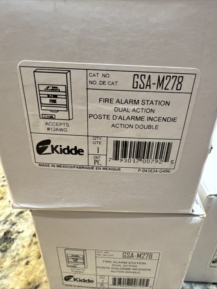Kidde GSA-M278 Fire Alarm Station Double Action Pull Station ...