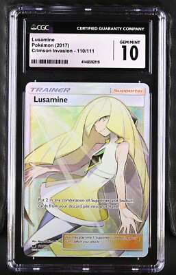 Pokemon CGC 10 Gem Mint Crimson Invasion Ultra Rare Lusamine 110/111 | eBay