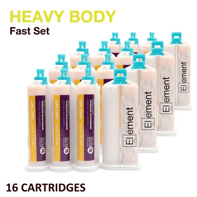 Element HEAVY BODY VPS PVS Impression Material FAST Set 16 X 50ML ...