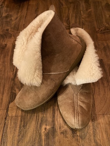 Vintage Minnetonka Sherpa Lambswool Lined Booties Slip On Mocs Women’s ...