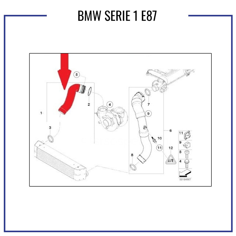 Intercooler Air Hose Sleeve for BMW Series 1 E87 11617791663 ...
