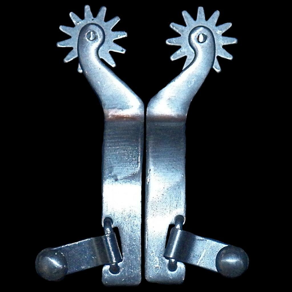 German Silver Copper Overlay Floral 12 Point Rowel Western Show Spurs 3 ...