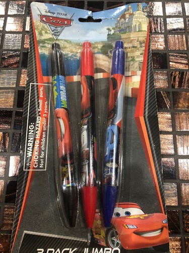 Disney Pixar Cars - 3 Pack Jumbo Retractable Pens | eBay
