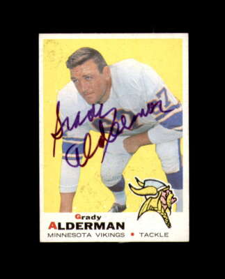 Grady Alderman Signed Original 1969 Topps Minnesota Vikings Autograph ...