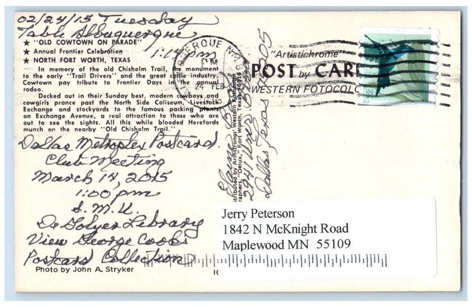 Fort Worth Texas TX Postcard Old Cowtown Parade Multiview 1960 Vintage ...