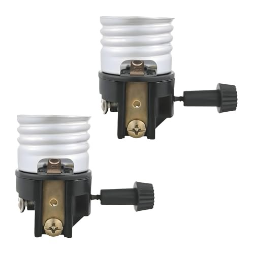 3-Way Lamp Socket Replacement, E26/E27 Medium Base Interior, with Turn ...