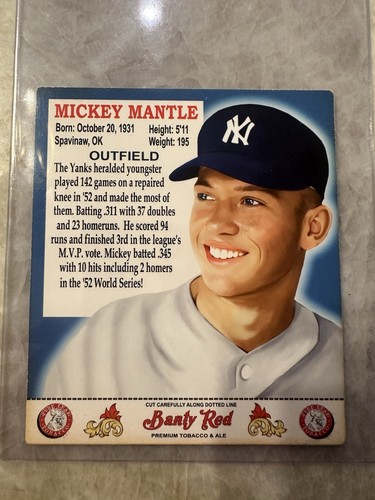 1953 Mickey Mantle Banty Red Premium Tobacco & Ale Rare Advertisement ...