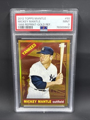 Mickey Mantle 2012 Topps Mantle 1966 Reprint Gold Ref Baseball Card #50 ...