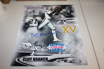 OAKLAND RAIDERS CLIFF BRANCH SIGNED 16X20 PHOTO HOF SB XI XV XVIII ...