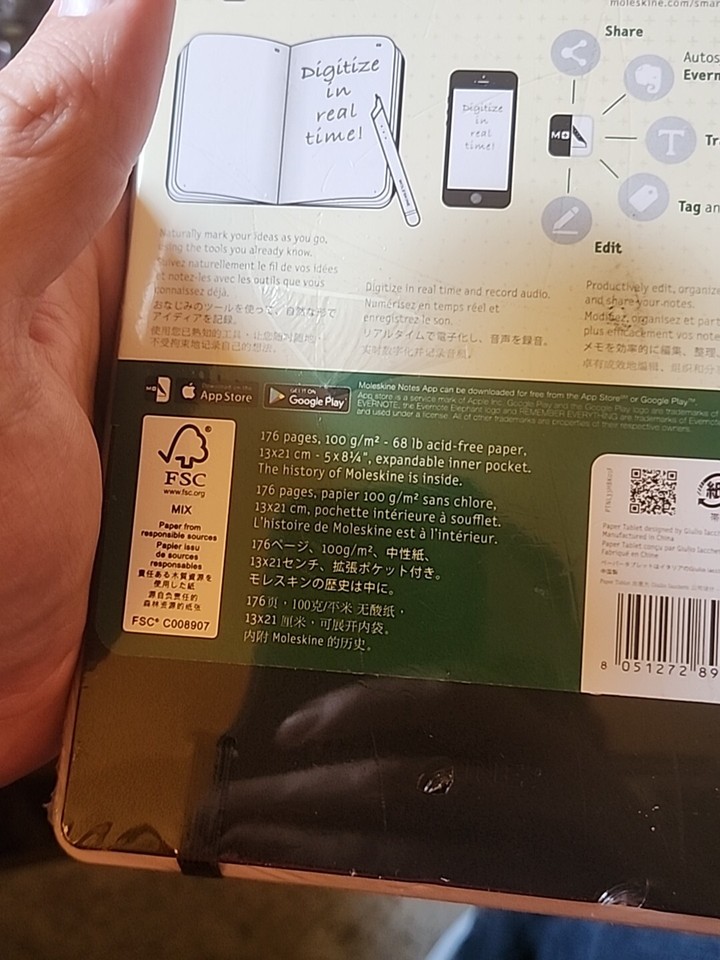 Moleskine Paper Tablet Notebook Digital Smart Notebook Paper Tablet ...