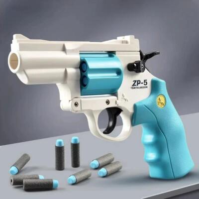 Manual ZP5 Revolver Pistol Soft Dart Bullet Launcher Toy Gun Weapon ...