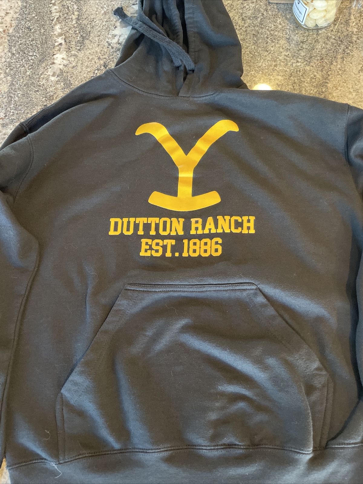 Yellowstone Men’s Dutton Ranch Logo Black Pullover Ho… - Gem