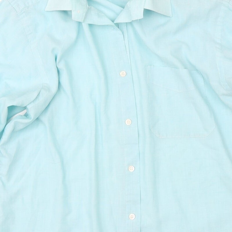 BHS Mens Green Polyester Button-Up Size 16 Collared Button | eBay